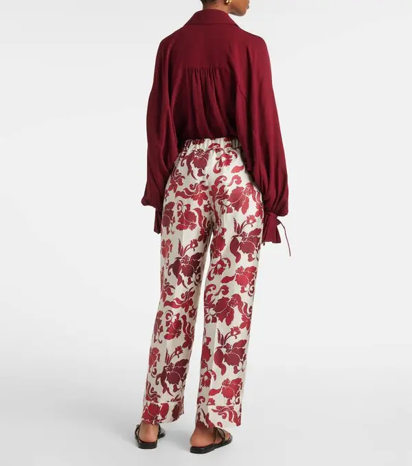 Max Mara Leda Printed Wide-leg Pants - Multicoloured