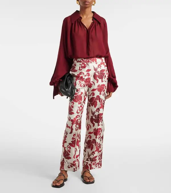 Max Mara Leda Printed Wide-leg Pants - Multicoloured