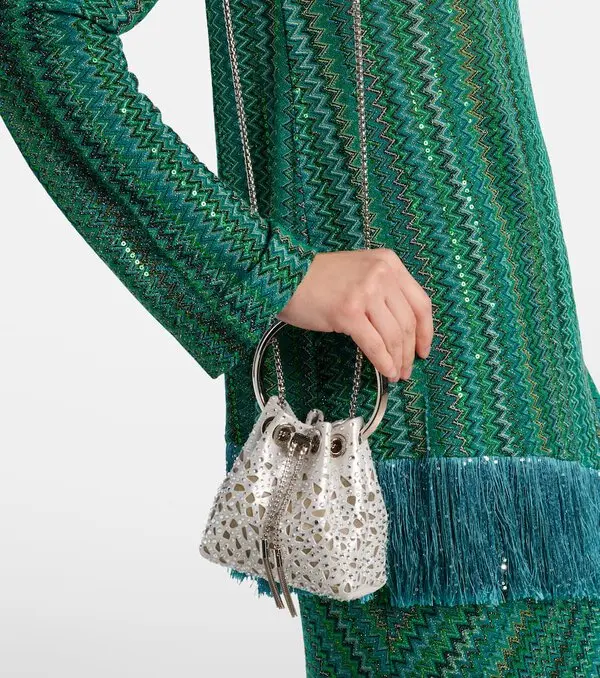 JIMMY CHOO Bon Bon Micro Bucket Bag - Silver