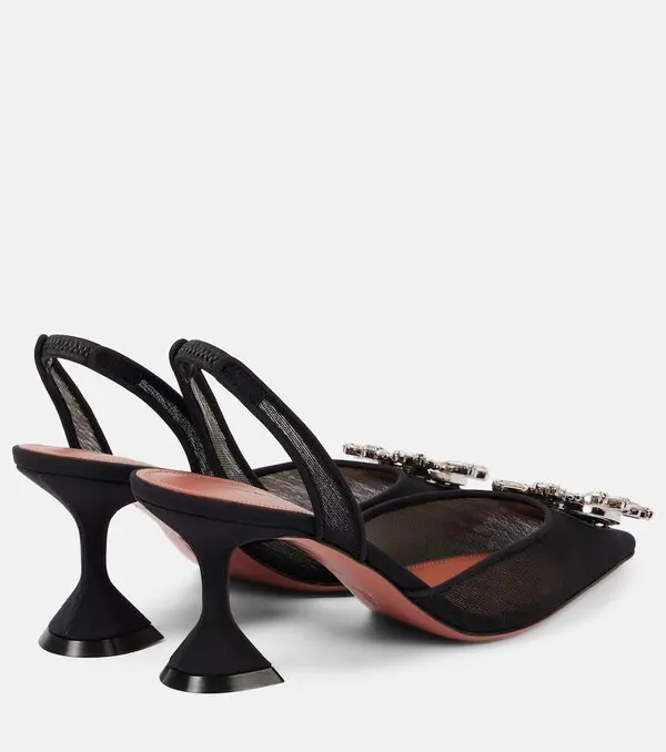 Amina Muaddi Begum 70 Mesh Slingback Pumps