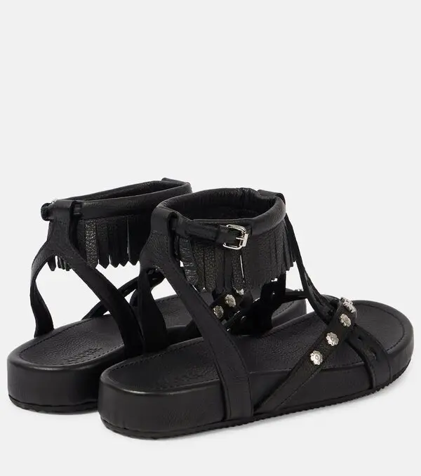 Isabel Marant Étoile Silya Studded Leather Sandals - Black