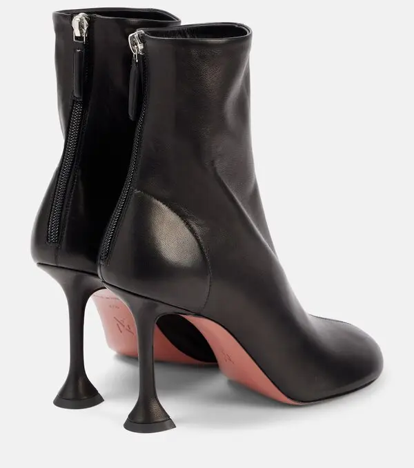 Amina Muaddi Iris 95 Leather Ankle Boots