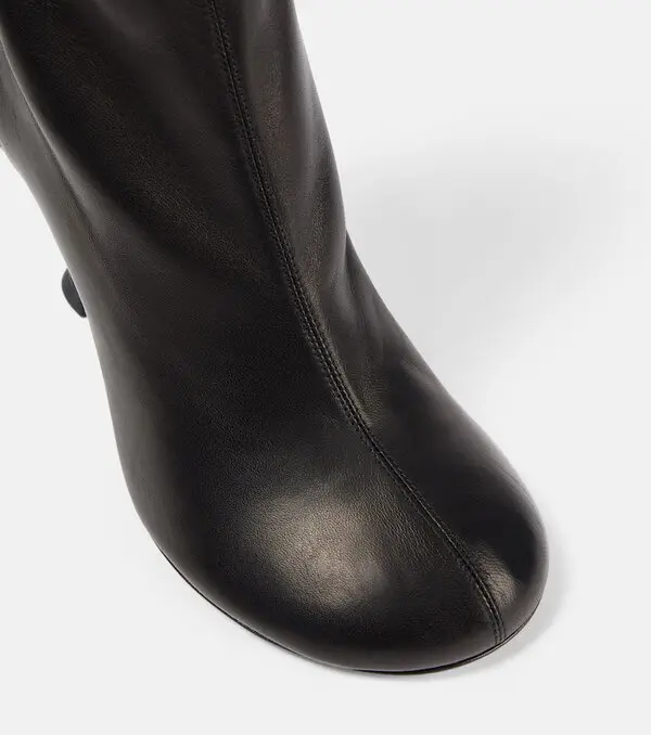 Amina Muaddi Iris 95 Leather Ankle Boots