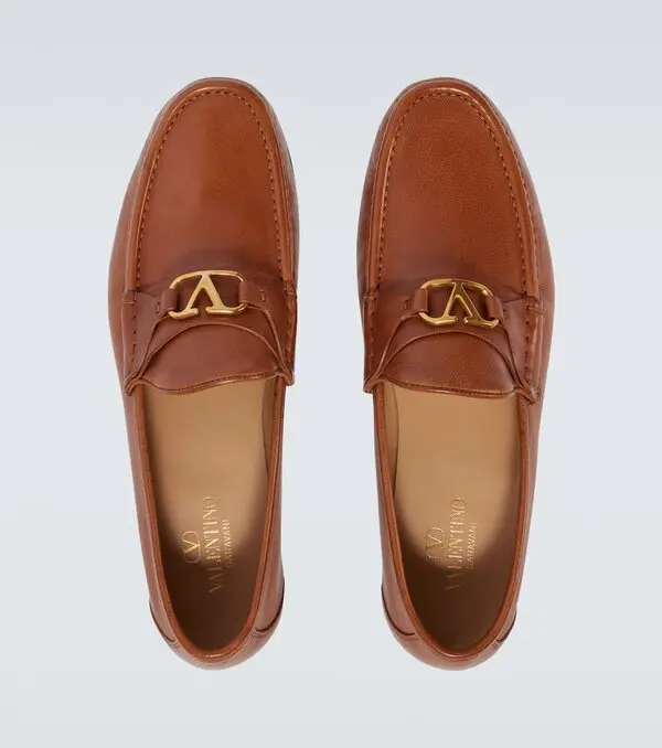 Valentino Garavani Vlogo Leather Loafers