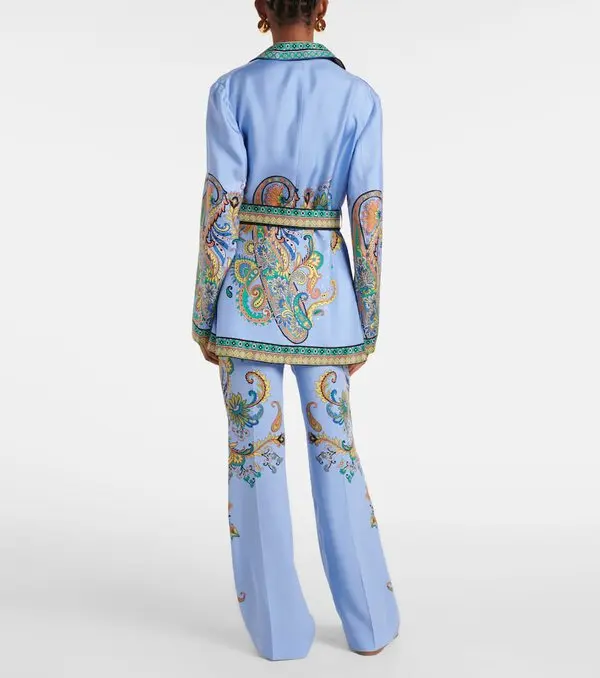 Etro Paisley Silk Twill Wrap Blazer