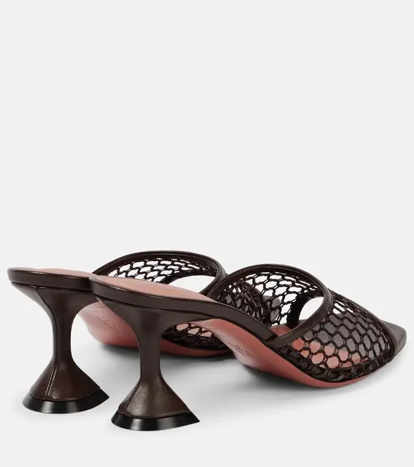 Amina Muaddi Lupita Raffia Mules - Brown