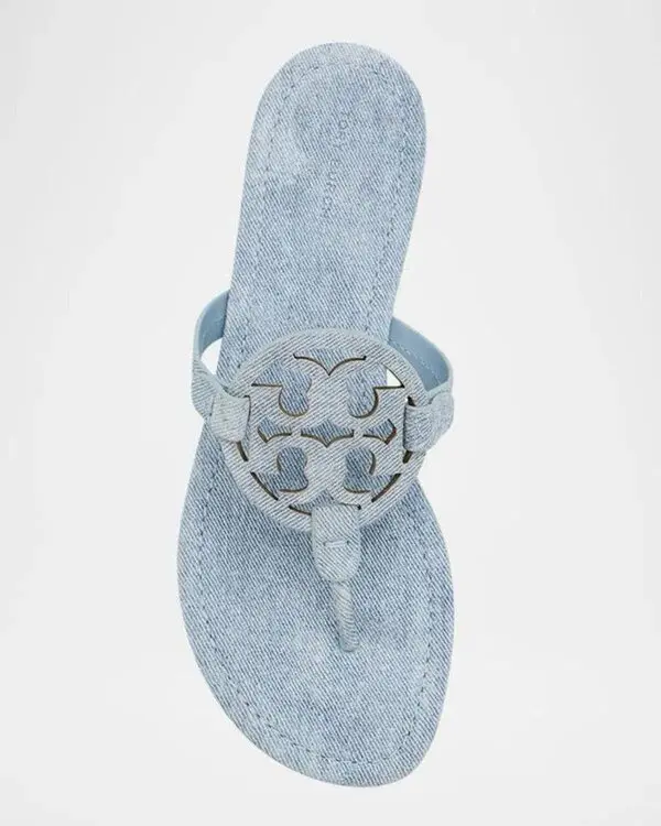 Tory Burch Miller Denim Sandals - Blue Cloud