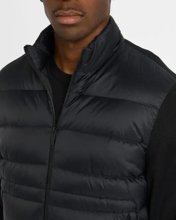 Moncler Zip-up Down Knit Combo Jacket - Black