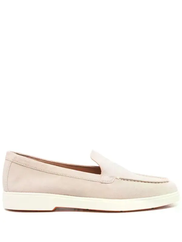 Santoni Suede Loafers - Neutrals