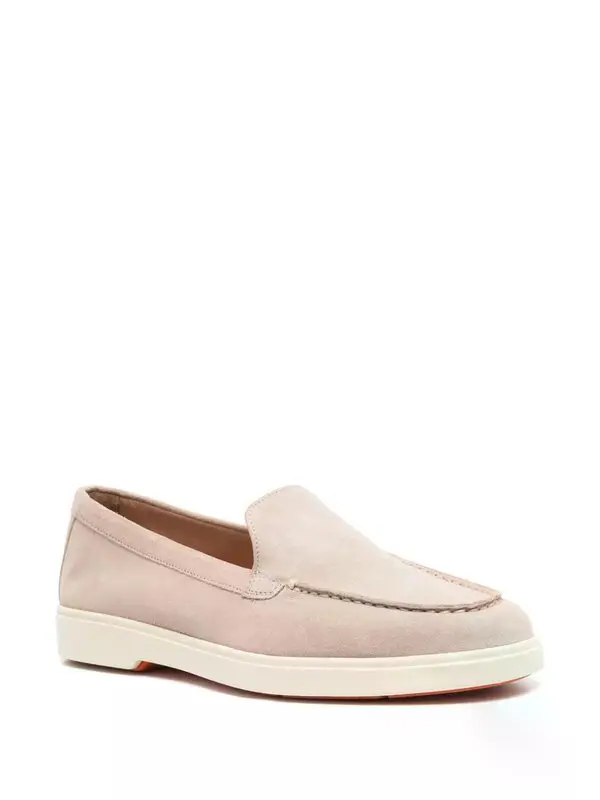Santoni Suede Loafers - Neutrals