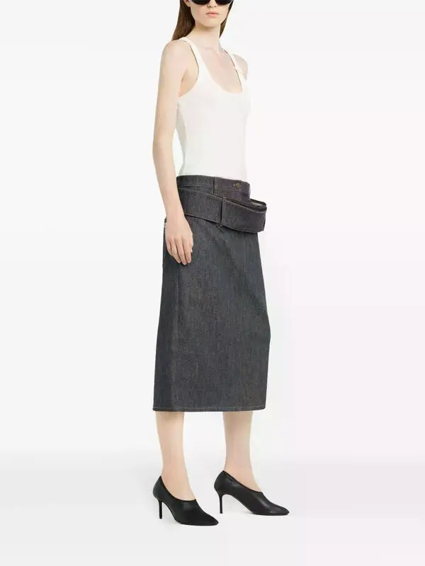 COURREGES Double-belt Denim Skirt
