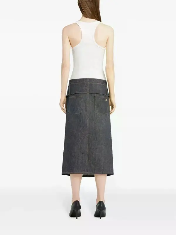 COURREGES Double-belt Denim Skirt