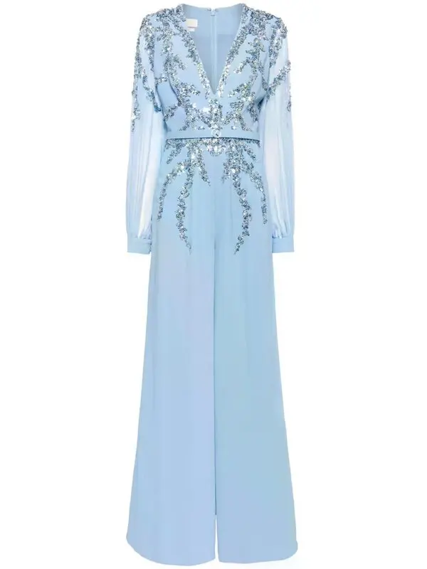 SAIID KOBEISY Beaded Jumpsuit - Blue