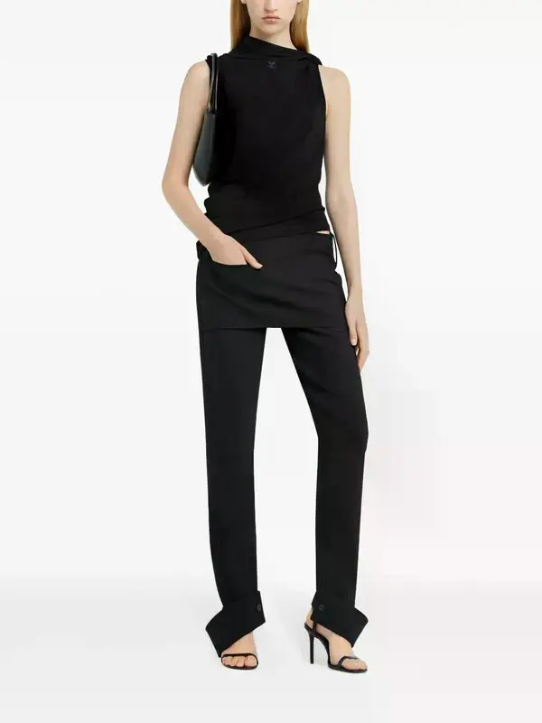 COURREGES Draped Jersey Tank Top - Black