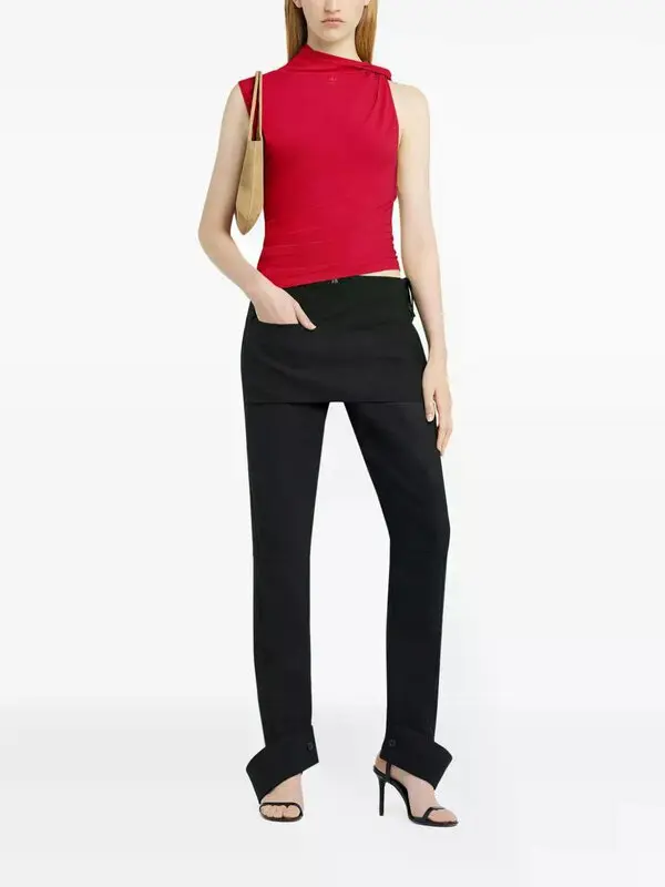 COURREGES Asymmetric Jersey Top - Red