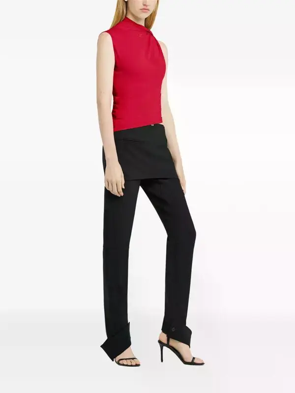 COURREGES Asymmetric Jersey Top - Red
