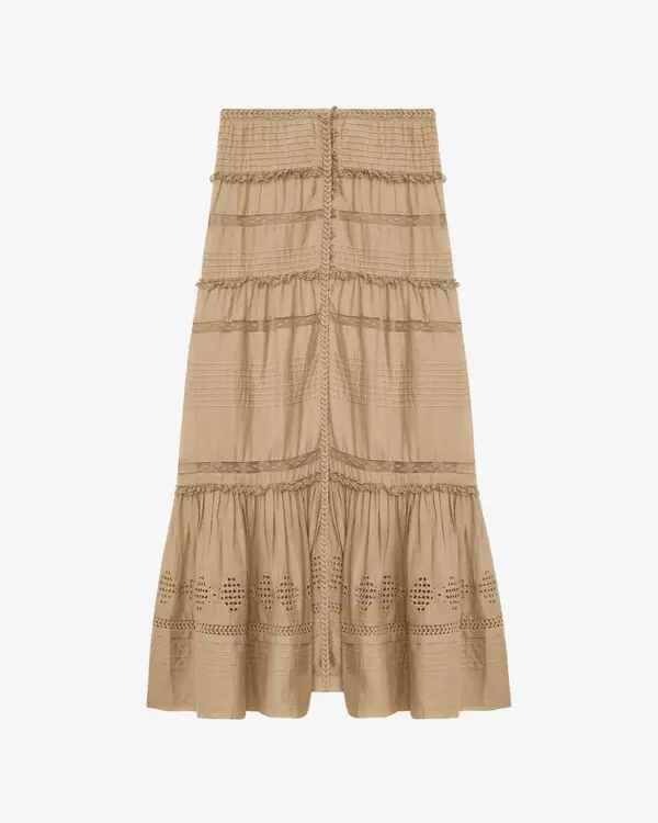 MARANT ETOILE Dusta Voile Skirt - Light Khaki