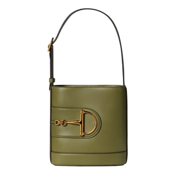 Gucci 73 Small Bucket Bag In Leather - Green | Editorialist