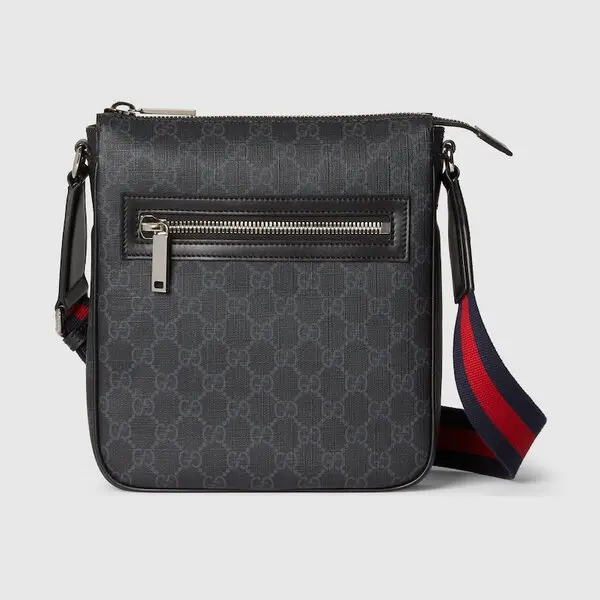 Gucci Gg Small Messenger Bag In Original Gg Fabric - Black