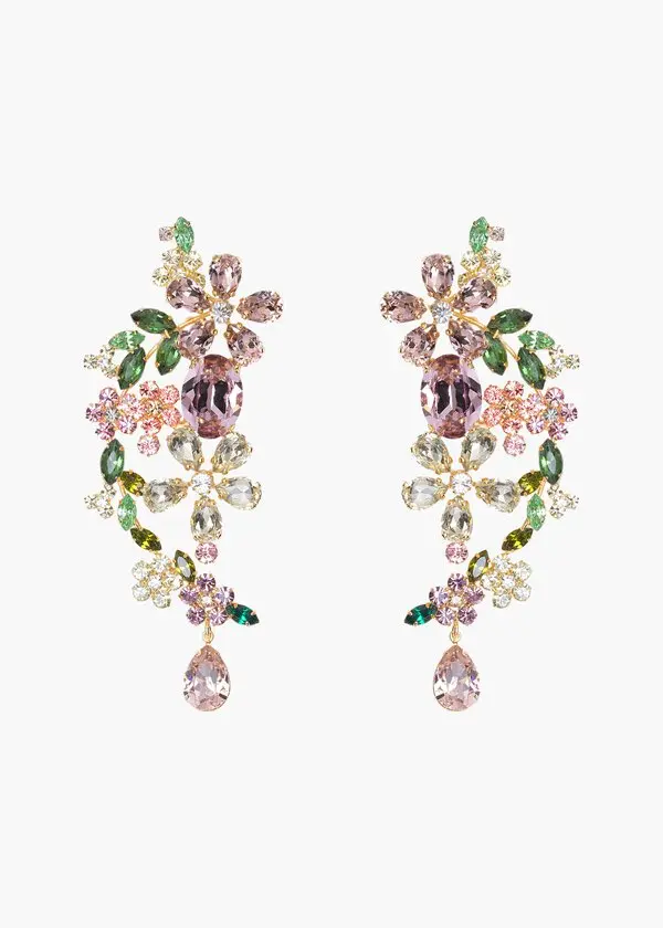 JENNIFER BEHR Bellemy Crystal Stone Drop Earrings - Rose