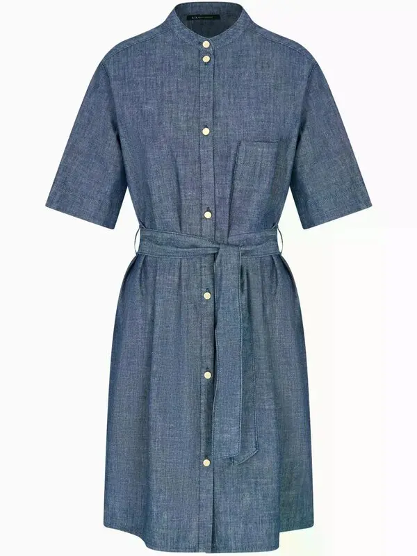 Armani Exchange Tied-waist Cotton Shirt Dress