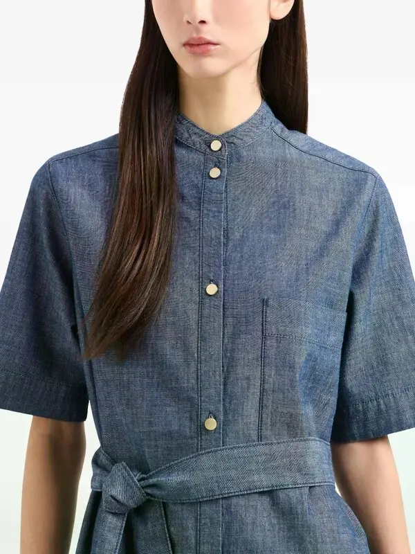 Armani Exchange Tied-waist Cotton Shirt Dress