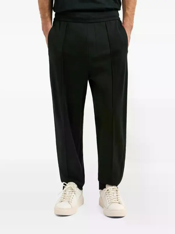 Armani Exchange Pipe-stitch Tapered Trousers - Black