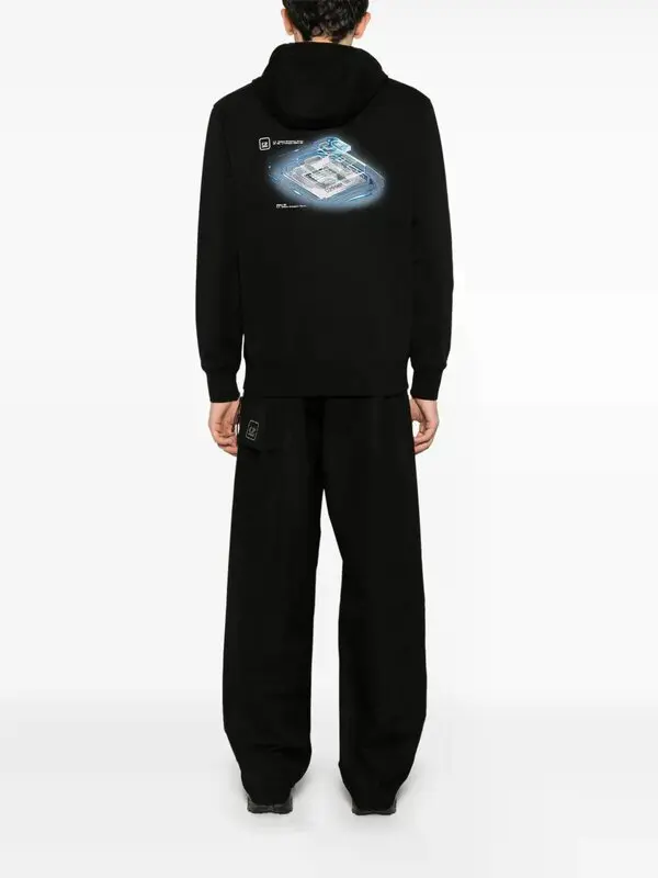 C.P. COMPANY Graphic Print Hoodie - Black