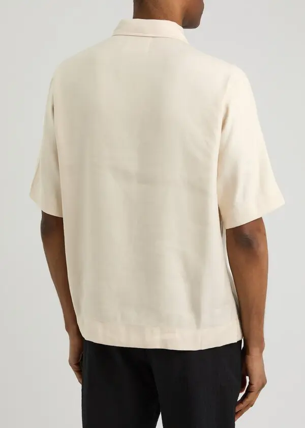 Nn07 Bruno Half-zip Woven Polo Shirt - Cream