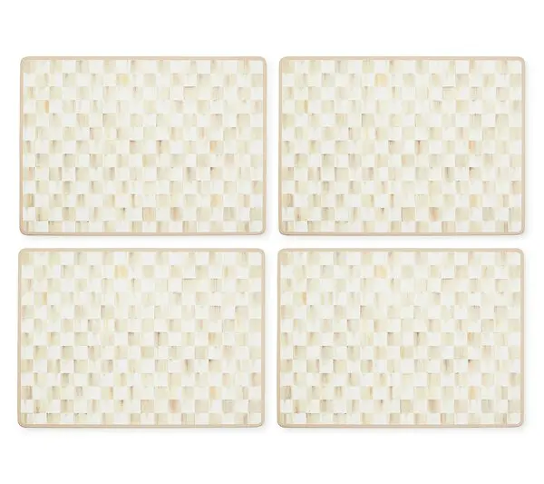 MACKENZIE-CHILDS Mocha Check Cork Back Placemat S, Set Of 4 - One-color