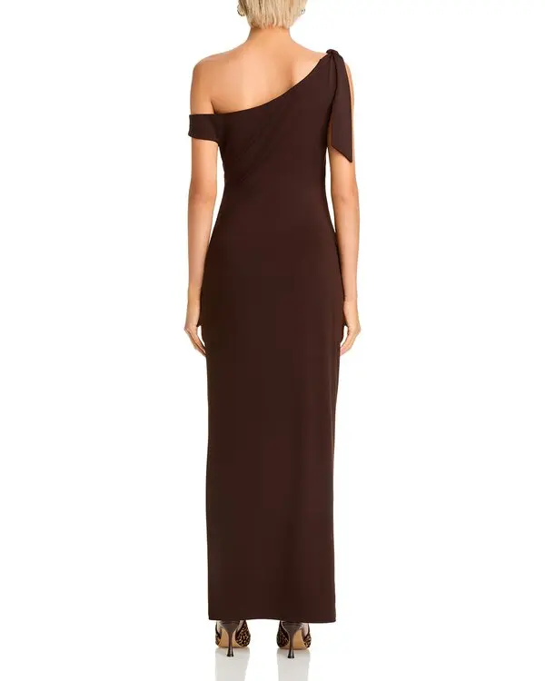 WAYF Say Less Ruched Midi Dress - Chocolate