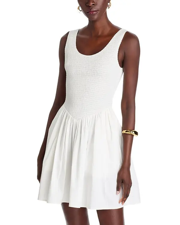 WAYF Dana Smocked Mini Dress