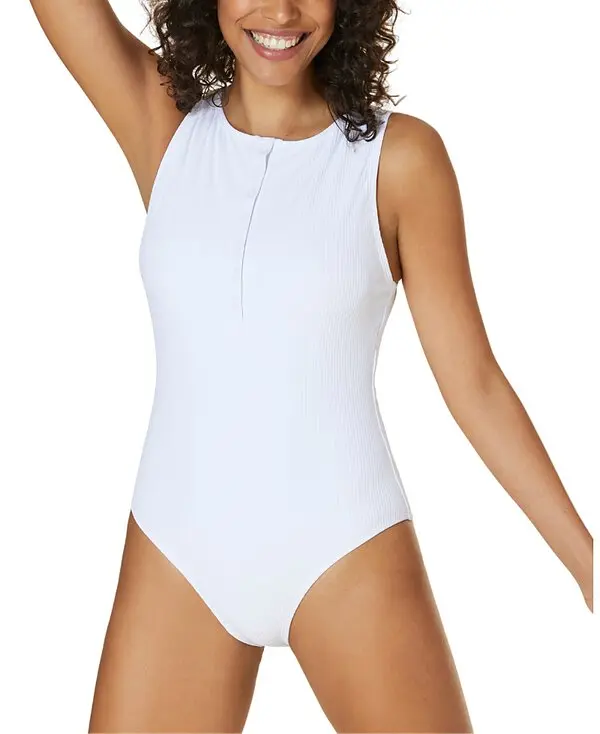 ANDIE Malibu Snap Front One Piece Swimsuit - White