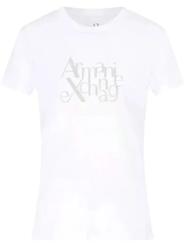 Armani Exchange Logo Embellished T-shirt - White