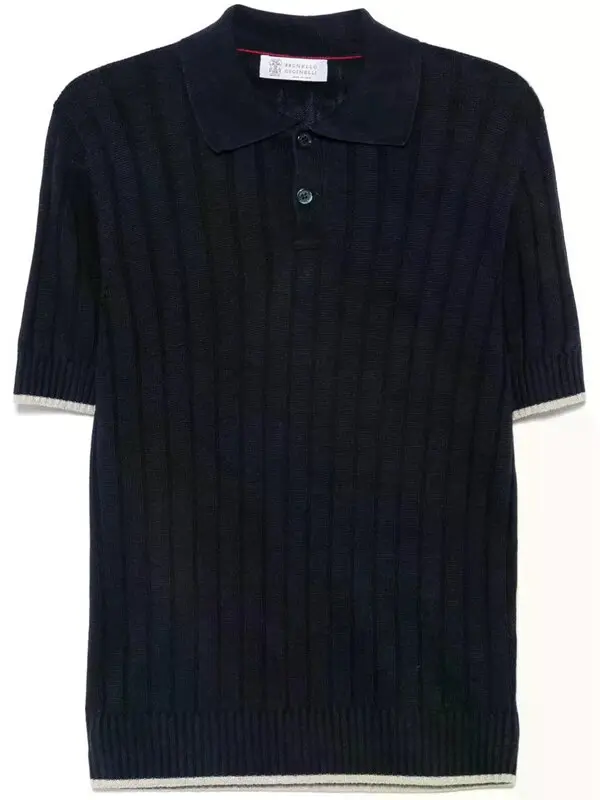 Brunello Cucinelli Ribbed-knit Polo Shirt