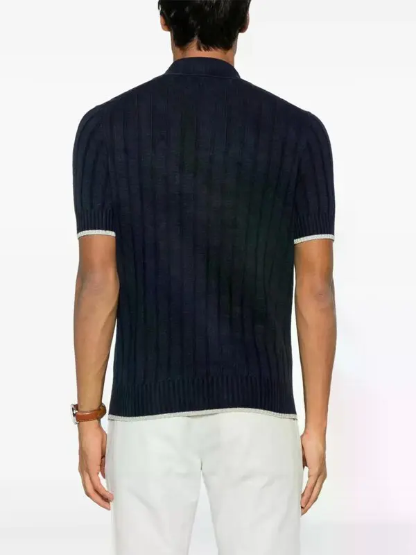 Brunello Cucinelli Ribbed-knit Polo Shirt