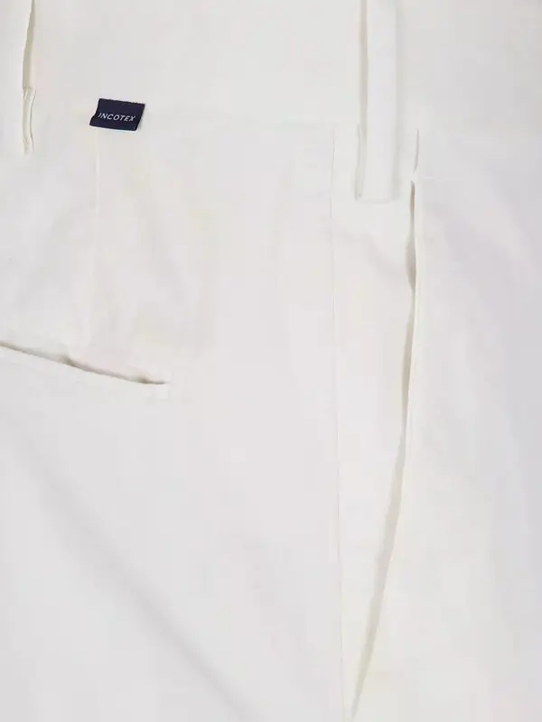 Incotex Pressed-crease Chino Trousers - White
