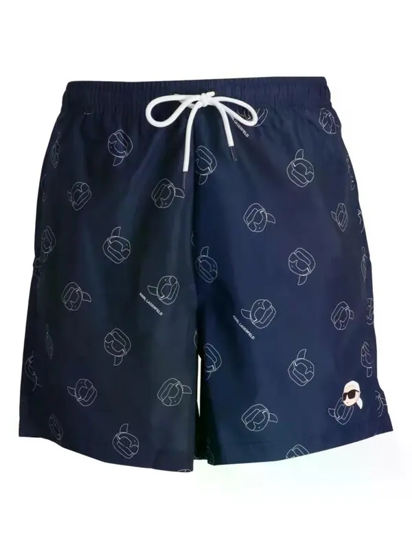 Karl Lagerfeld Ikon Swim Shorts - Blue