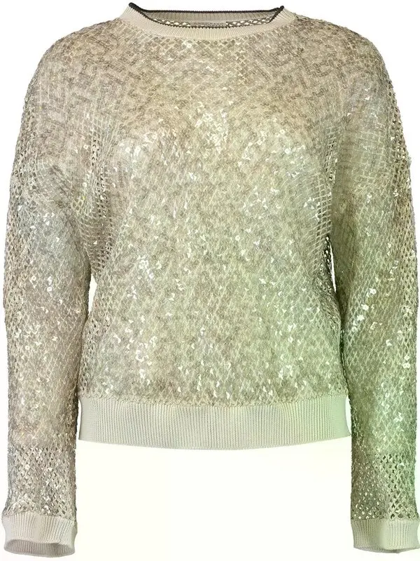 Brunello Cucinelli Metallic-finish Open-knit Sweater