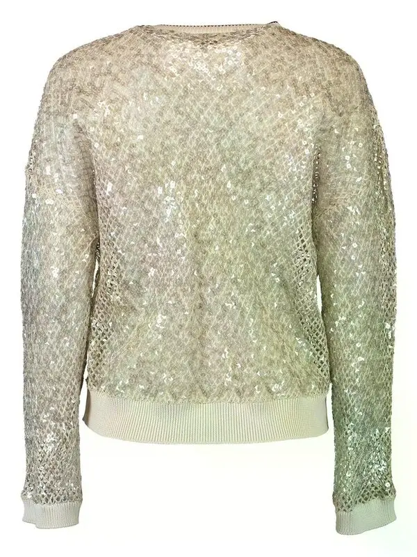 Brunello Cucinelli Metallic-finish Open-knit Sweater