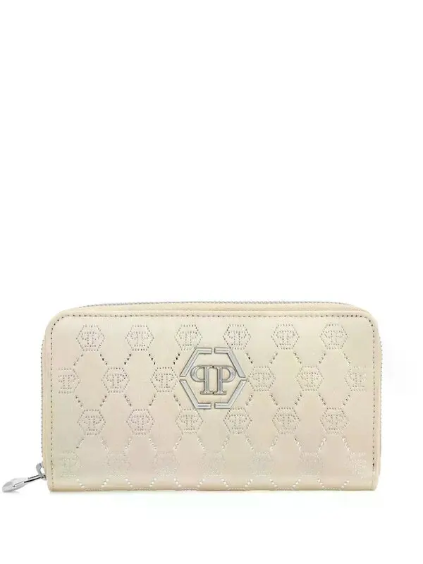 Philipp Plein Crystal-embellished Wallet - Neutrals