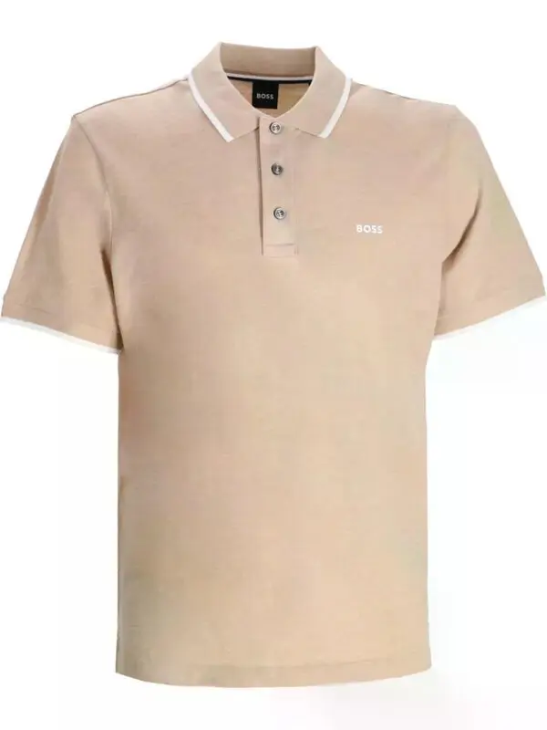 BOSS Logo-print Polo Shirt - Neutrals