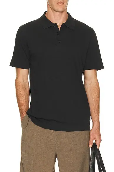Theory Bron Cotton Polo - Black