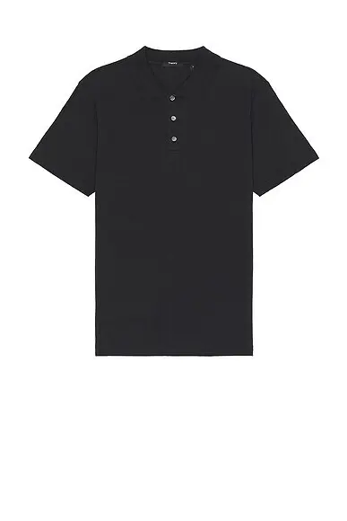Theory Bron Cotton Polo - Black