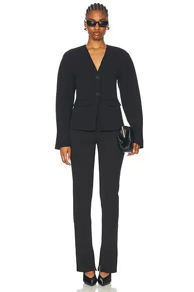 EAVES Gal Polished Crepe Blazer - Black