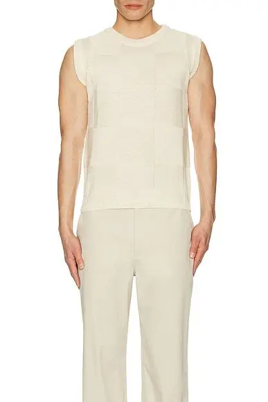 AFTER PRAY Damier Sleeveless Knit Top