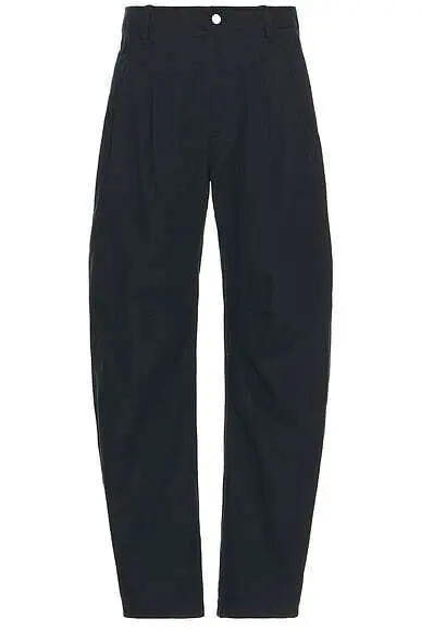 AFTER PRAY Curved Two Tuck Pants - Navy