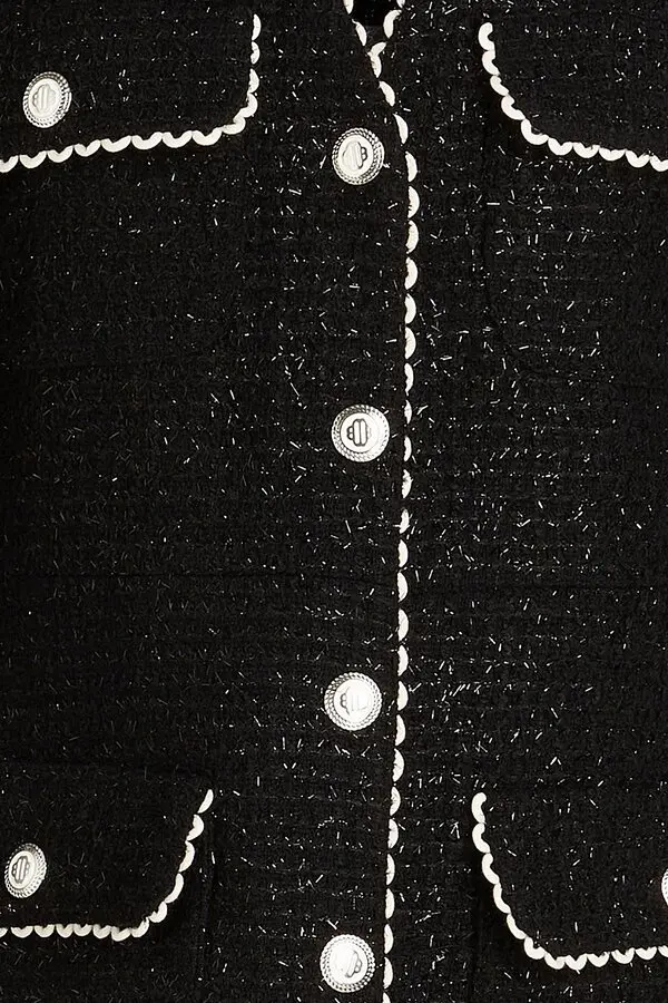 Maje Metallic Tweed Mini Dress