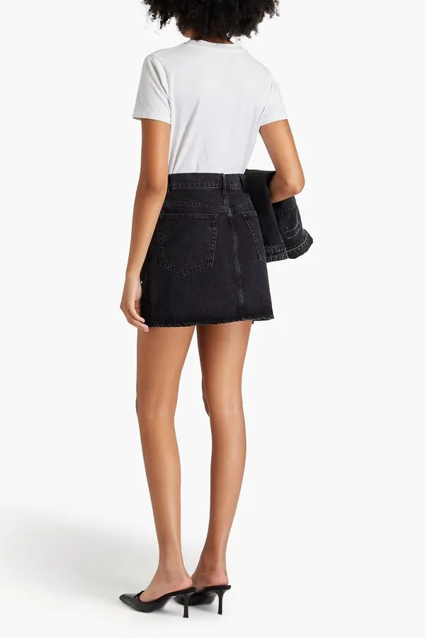 Maje Crystal-embellished Denim Mini Skirt