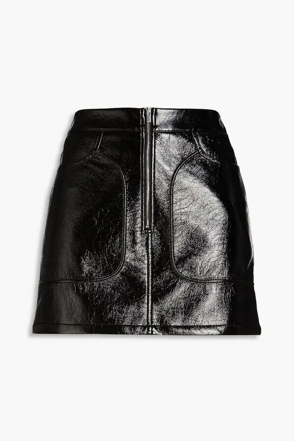 Maje Crinkled Vinyl Mini Skirt